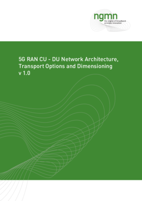 5G RAN CU - DU network architecture, transport options and dimensioning ...